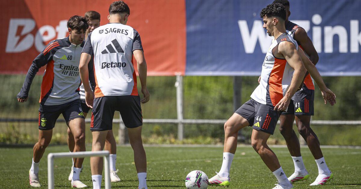 As imagens do último treino do Benfica no Seixal | A Bola