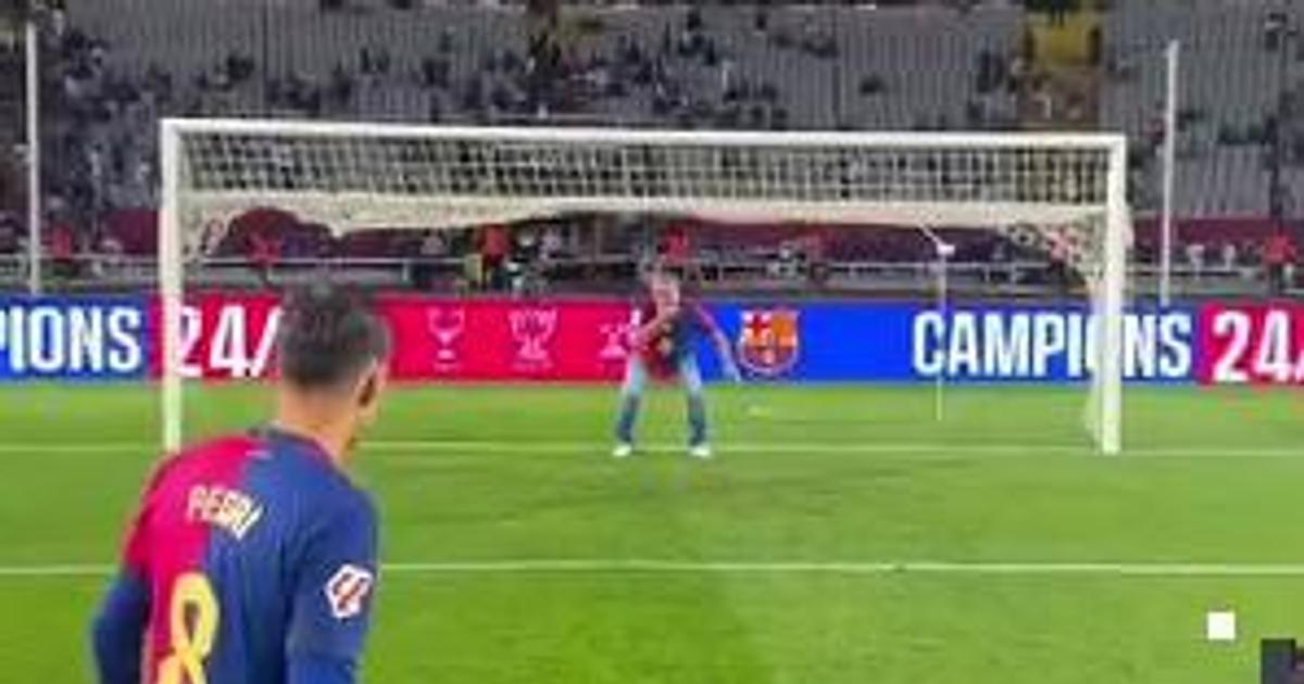 Pedri performs ritual with father after Barcelona stun Madrid to win ...