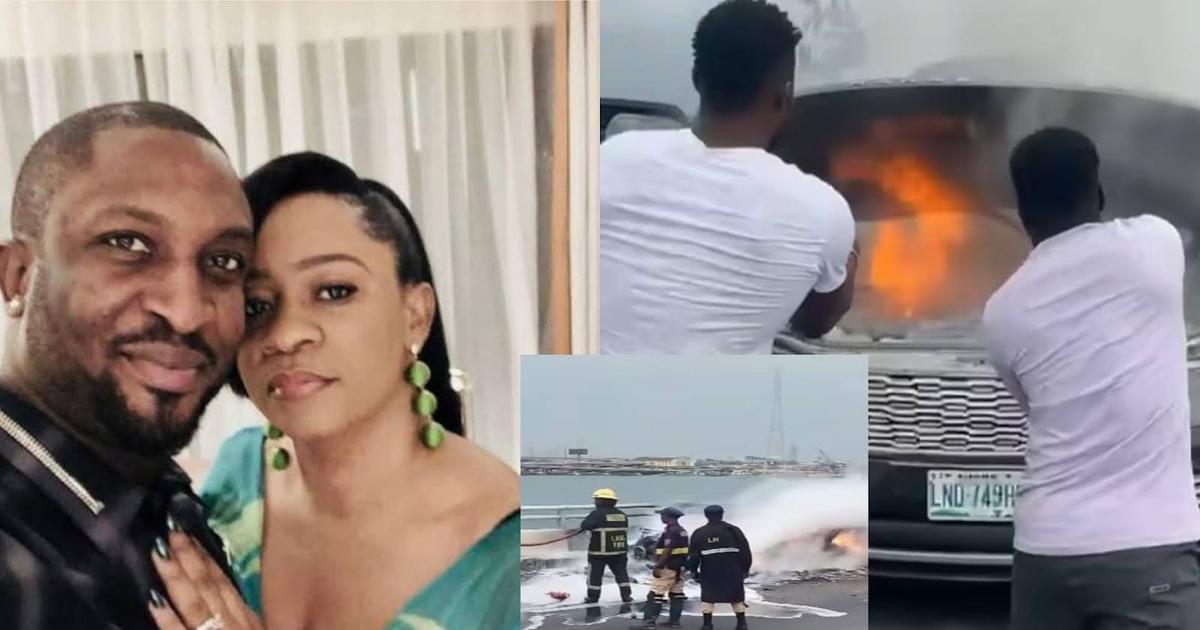 Darey Art Alade, Wife lose car to fire on Third Mainland Bridge (Video ...