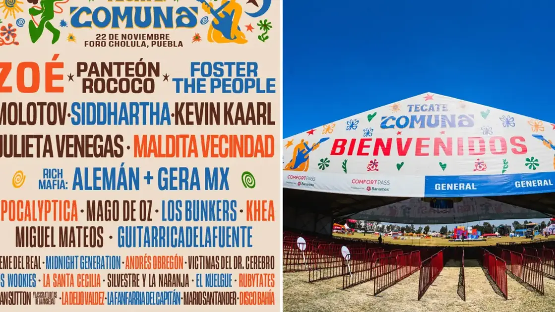 Tecate Comuna 2025 en Puebla: horarios, artistas y transporte para ...