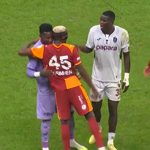 Brothers! Victor Osimhen and Paul Onuachu link up after the goalless ...