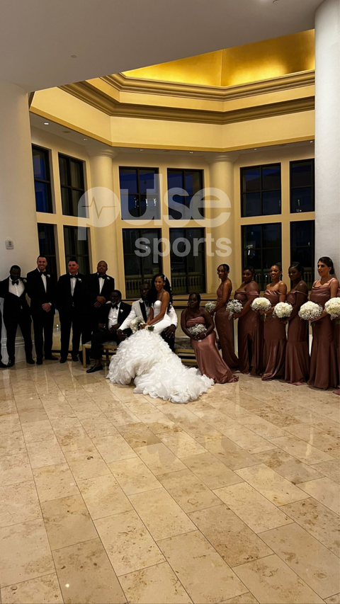 WWE superstars turn up as Nigerian giant Omos weds longtime girlfriend ...