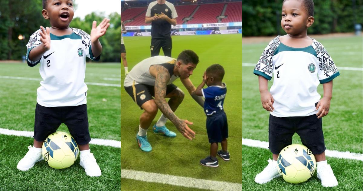 Tobenna Uchendu: Kid playing peekaboo with Chelsea star Enzo Fernandez ...