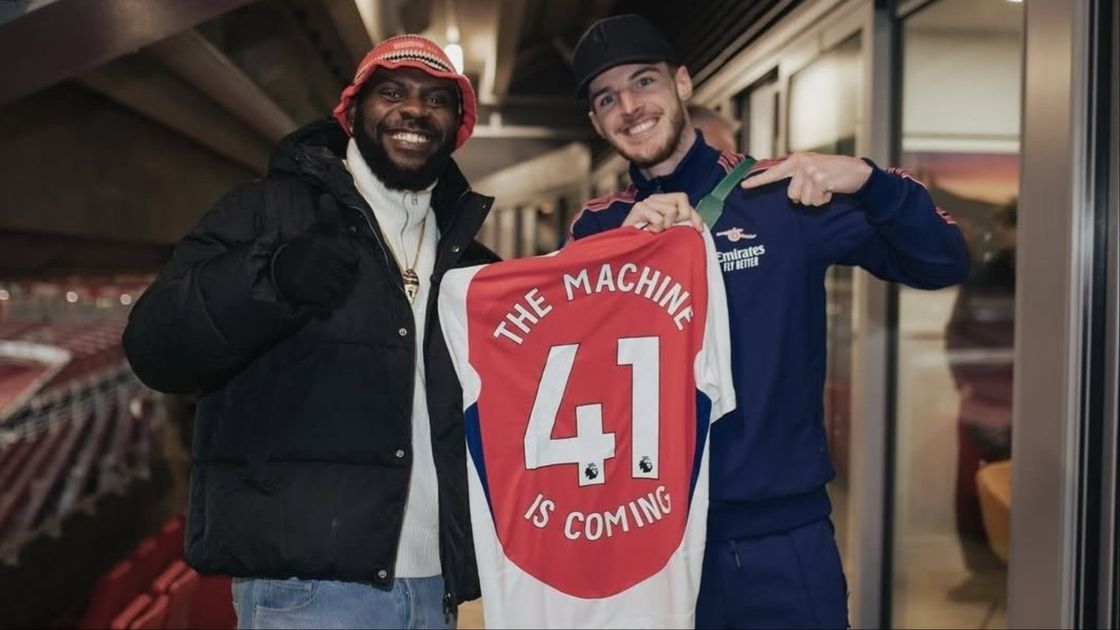 Odumodublvck and Declan Rice: Nigerian Afrobeats star gifted Arsenal ...