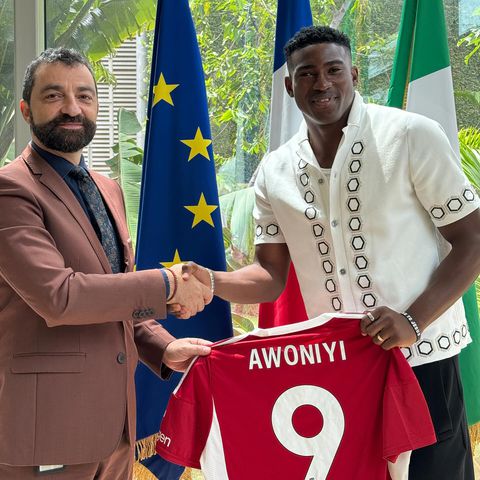 Taiwo Awoniyi: Super Eagles star celebrates wedding anniversary with ...