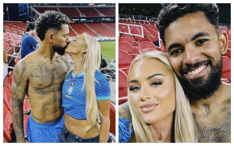 Alisha Lehmann kisses her boyfriend Douglas Luiz, hails him as her best ...