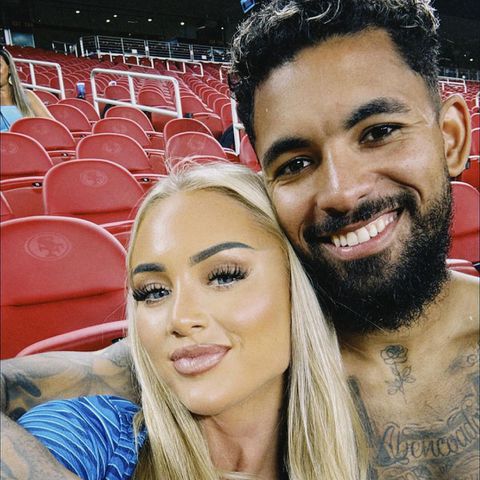 Alisha Lehmann kisses her boyfriend Douglas Luiz, hails him as her best ...