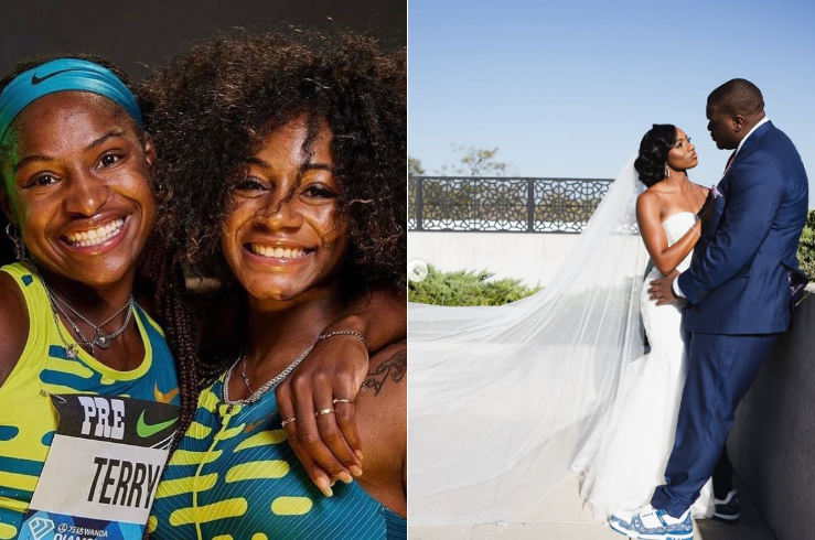 Besties Sha'Carri Richardson and Tee Tee Terry attend teammate's private wedding in style ...