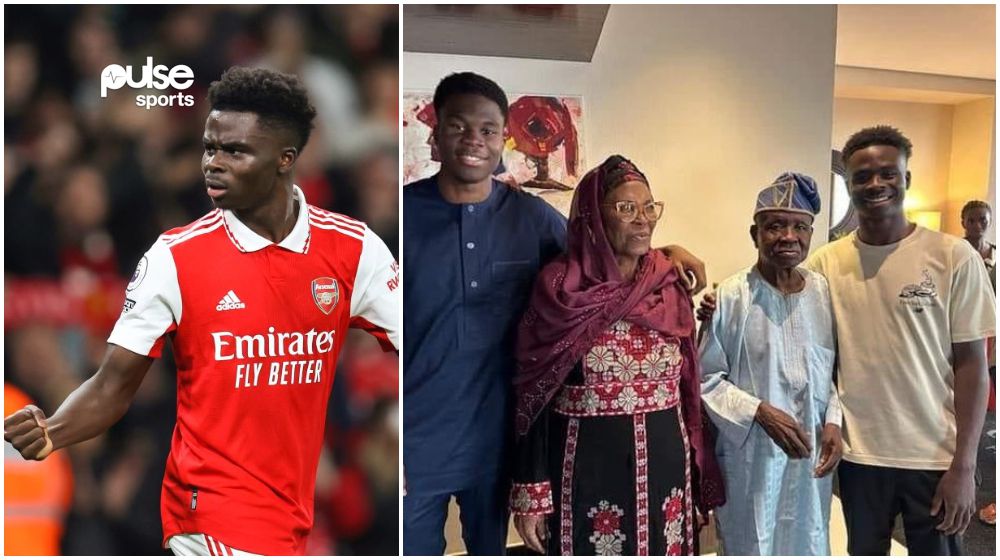 Bukayo Saka: Photo emerges as Arsenal star visits his grandparents in ...