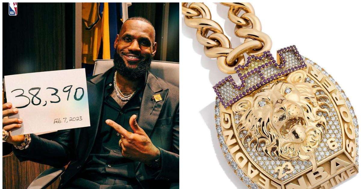 LeBron James celebrates all-time scoring record with gold and diamond ...