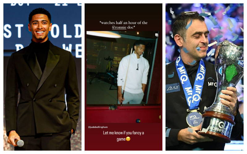 Jude Bellingham accepts challenge from Snooker 'GOAT' Ronnie O’Sullivan ...