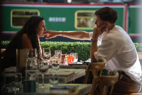 Ruben Dias kisses Maya Jama’s hand during lunch date as Love Island ...