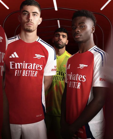 Saka and Odegaard unveil Arsenal’s new Adidas home for 2024/25 season ...