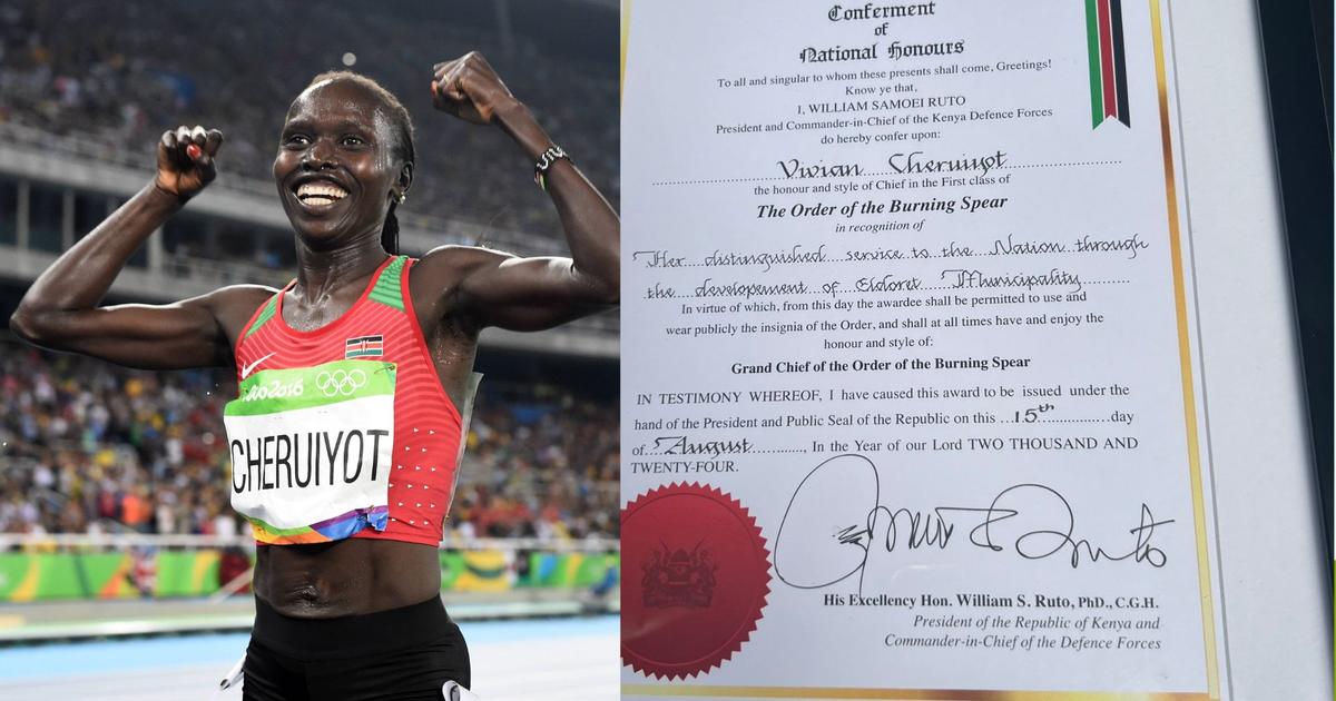 Vivian Cheruiyot receives top Presidential award for outstanding ...