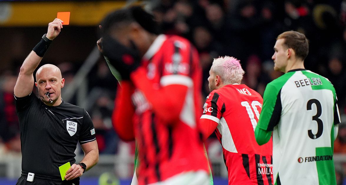 Theo Hernandez red card ruins Chukwueze's Milan as Feyenoord claim ...