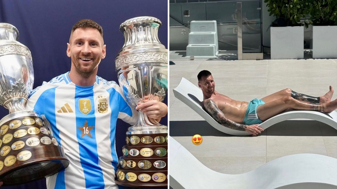 ‘Shirtless’ Lionel Messi unwinds on summer vacation after lifting back ...