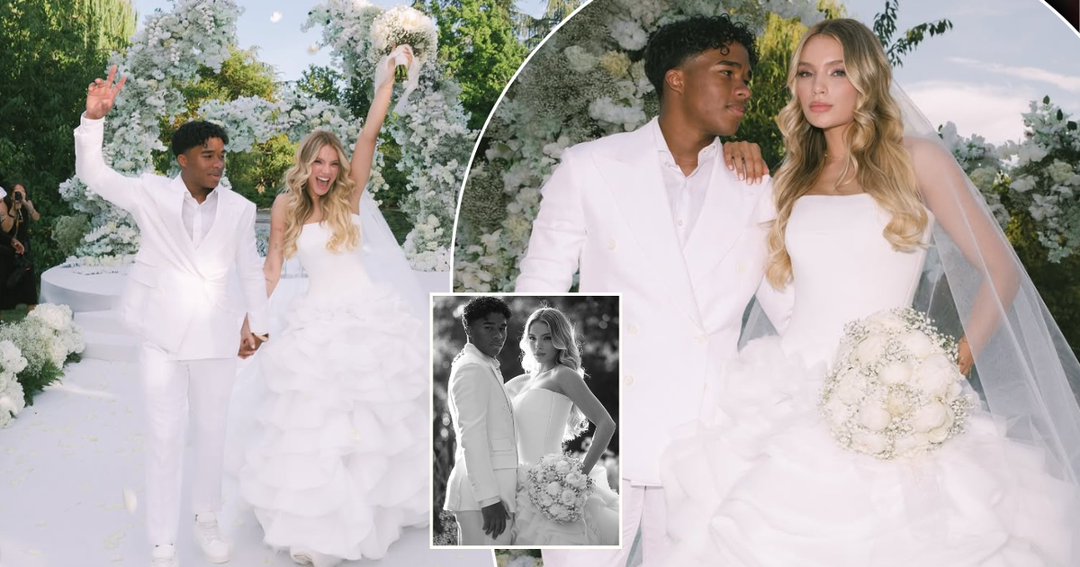 Just WEDDED! Endrick, 18, marries 22-year-old Gabriely Miranda in ...