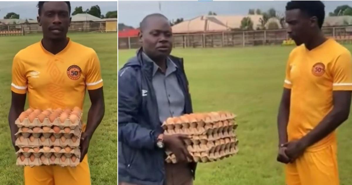 Zambian player receives 5 crates of eggs as Man of the match award ...
