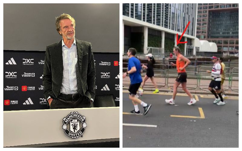 Manchester United owner Sir Jim Ratcliffe pictured in London marathon ...