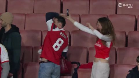 Love in the air: Arsenal couple danced and kissed to celebrate the ...