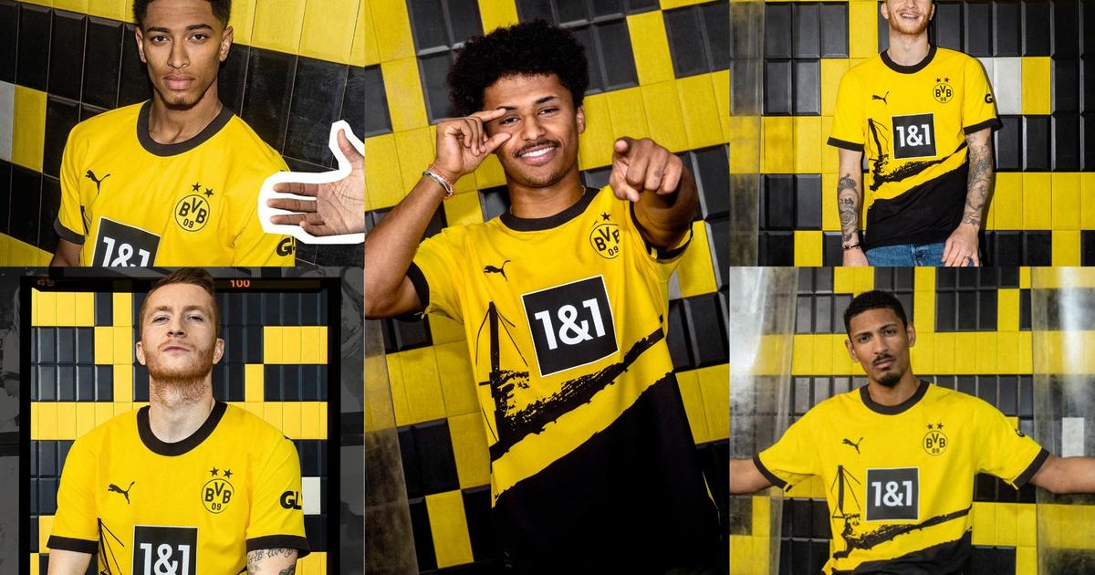 Adeyemi, Reus model new Borussia Dortmund Home kit for 2023/24 season ...