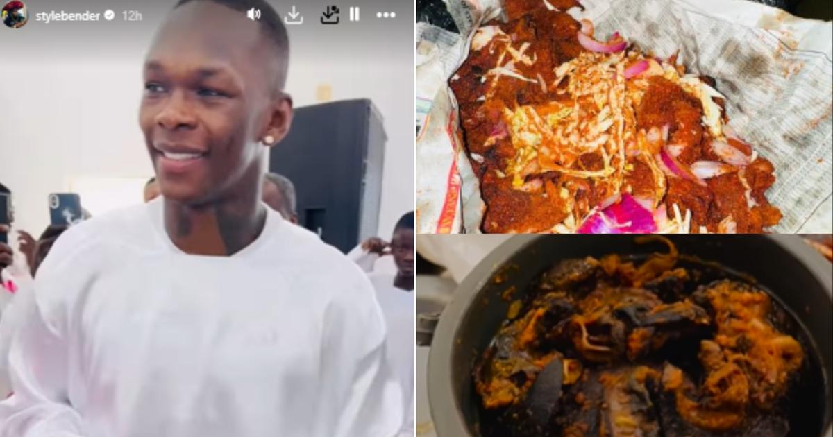 Israel Adesanya enjoys Suya, Snail and Fanyogo: Nigerian Stylebender ...