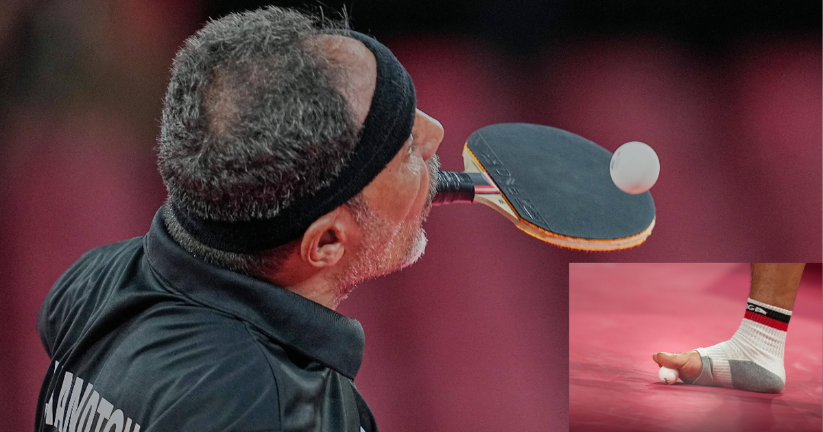 Ibrahim Hamadtou: How Paralympian who lost both his hands took up playing table tennis using his ...