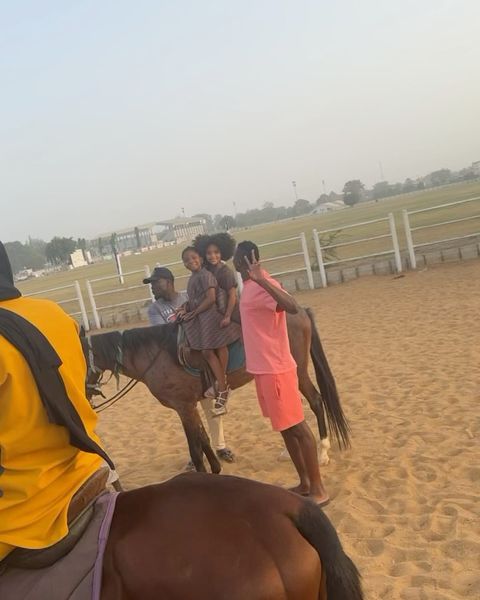 Umar Sadiq: Super Eagles star and daughter Aisha go horse riding in ...