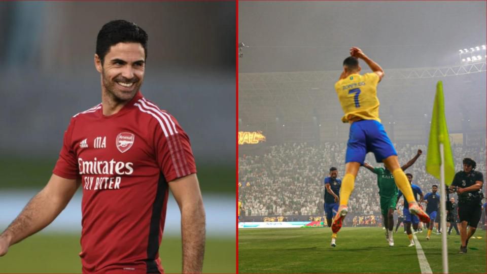 WATCH: Arsenal boss Mikel Arteta appears to shout Cristiano Ronaldo's ...