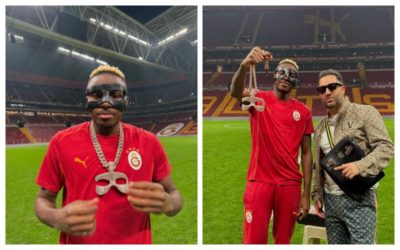 'My face mask with real diamonds' - Osimhen shows off new look with ...