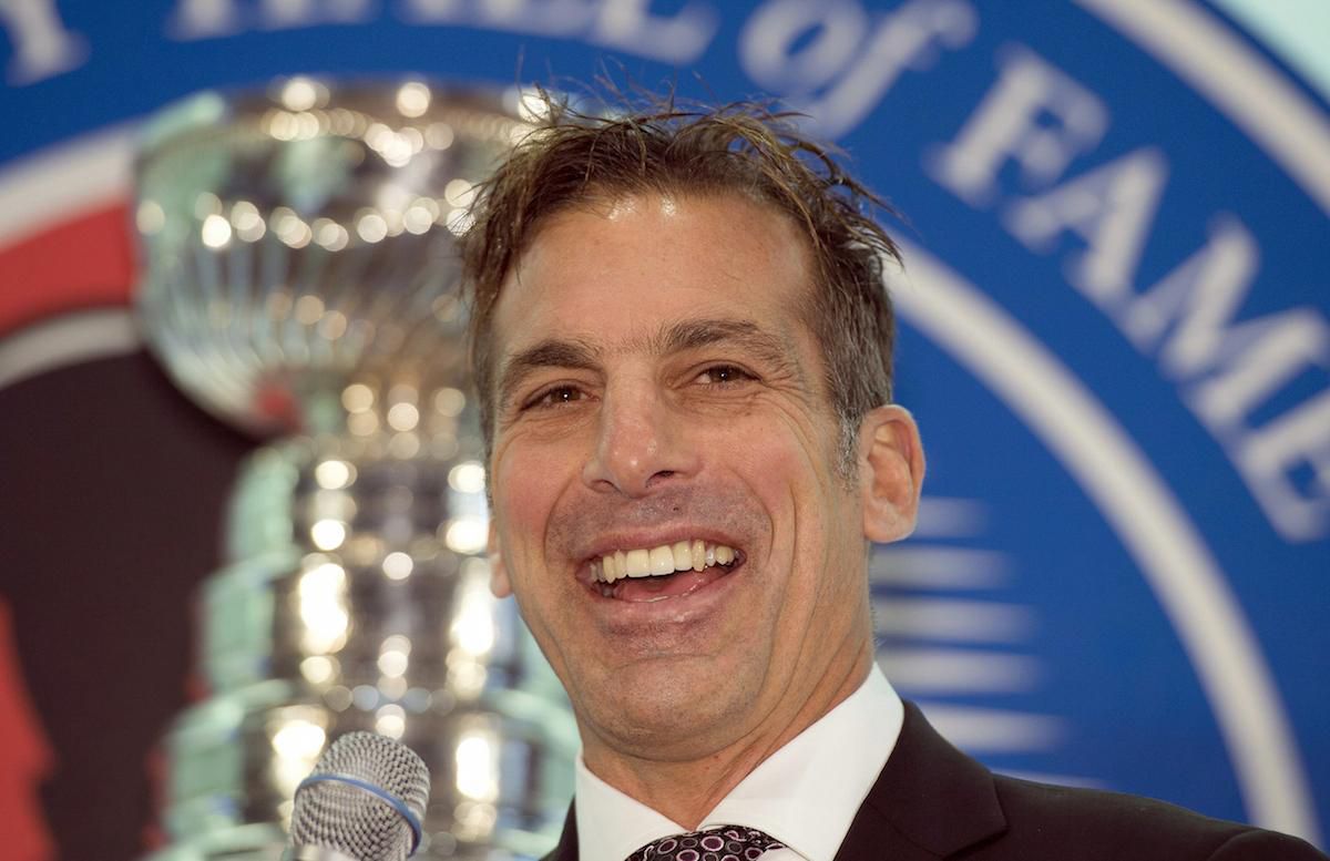 Rob Blake, Chris Chelios, Daniel Alfredsson a Jere Lehtinen do Siene ...