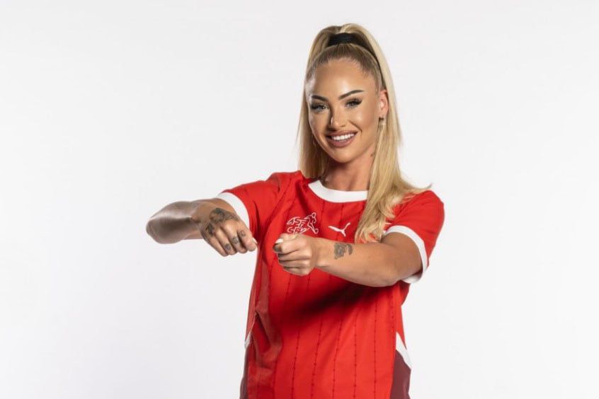 O viral χορός της Αλίσα Λέμαν στα αποδυτήρια της Εθνικής Ελβετίας ...