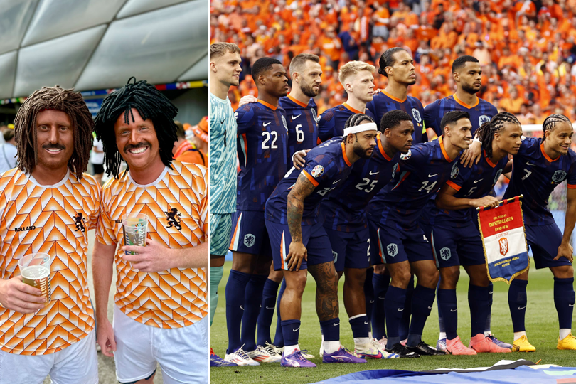 Verklede Ruud Gullit-fans duiken toch weer op bij Nederland op EK na ...