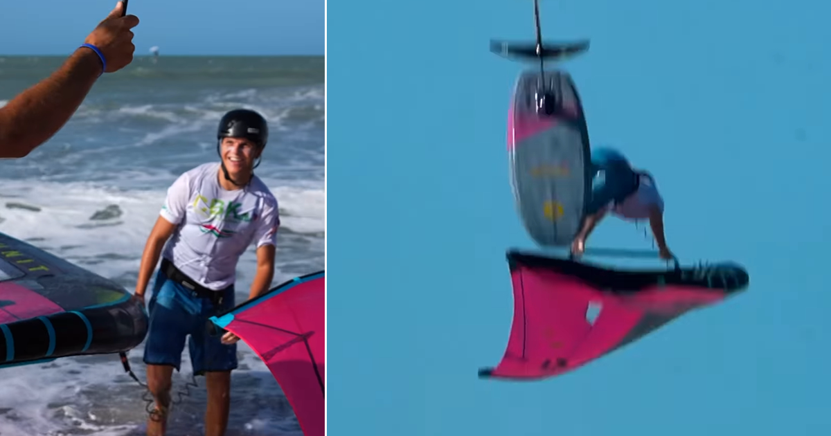 Piepjonge windfoiler (17) zorgt voor ongekende primeur op WK: 'Ik móest ...