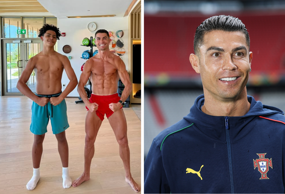 Voetballegende Cristiano Ronaldo (40) en zoon (14) tonen sixpack, fans ...