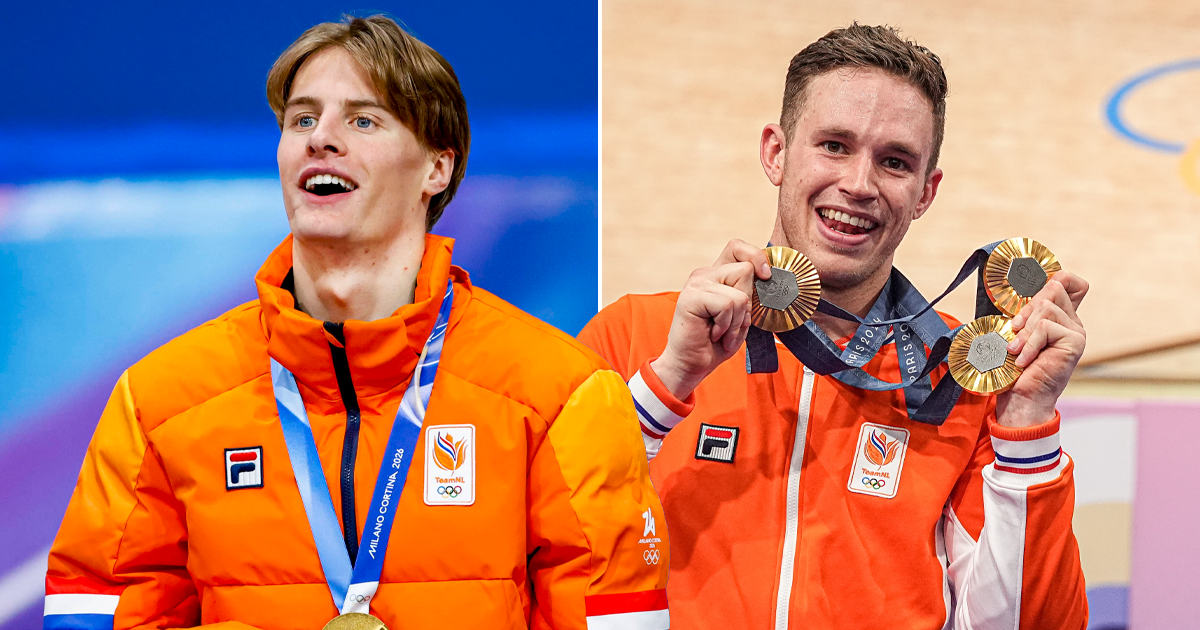 Gouden Jens van 't Wout dankt Harrie Lavreysen voor 'supersimpele tips ...