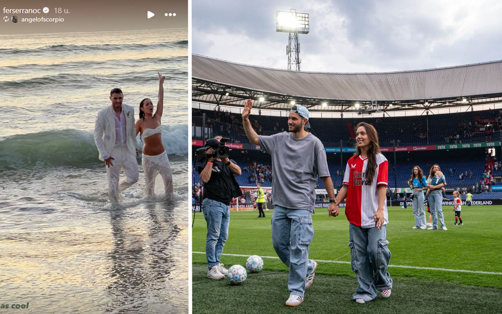 Prachtige beelden van trouwerij Feyenoorder Santiago Gimenez, bruid Fer ...